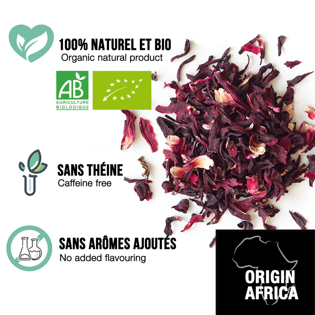 Tisane Fleurs d’Hibiscus Bio - Bissap, Thé glacé - Infusion Detox et ...